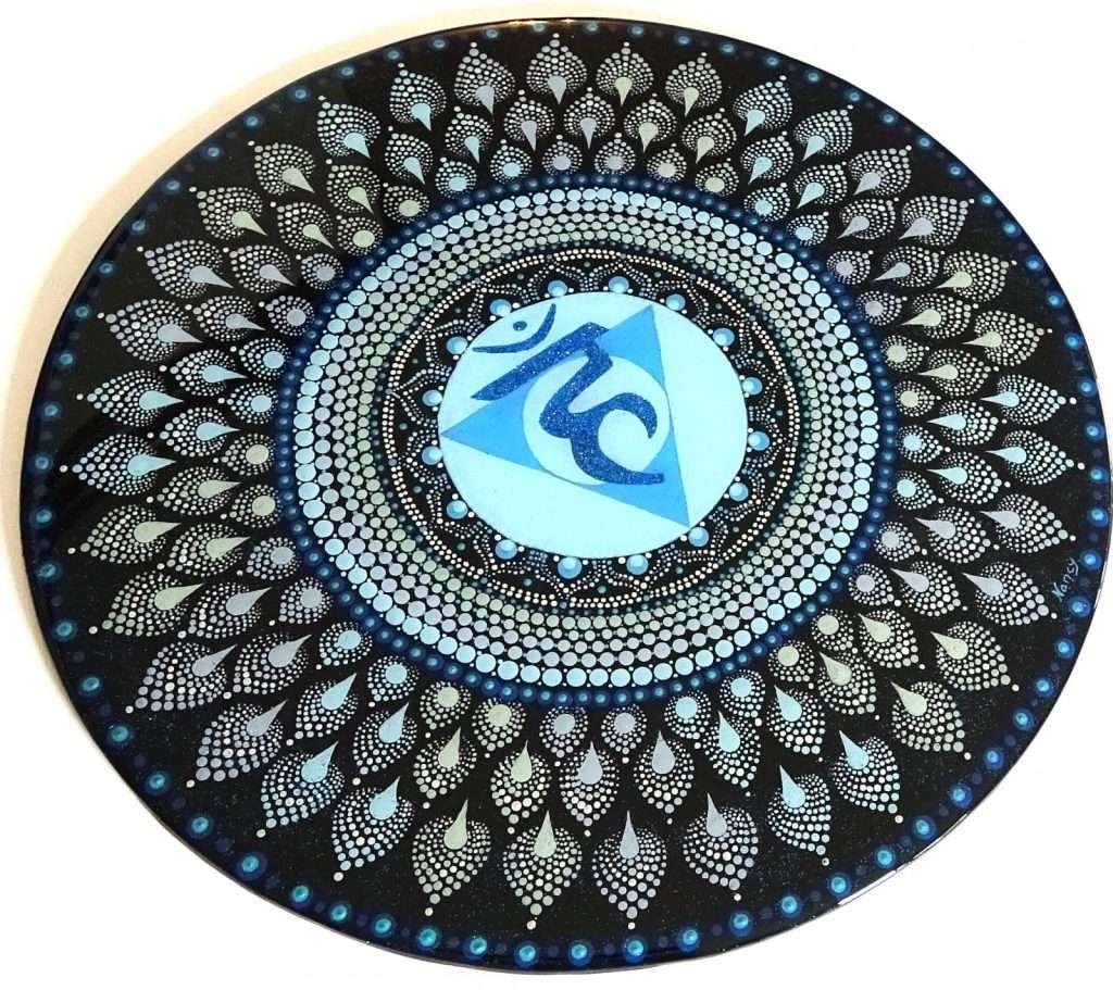 Throat Chakra Mandala 14" Epoxy Resin - YogaCanada