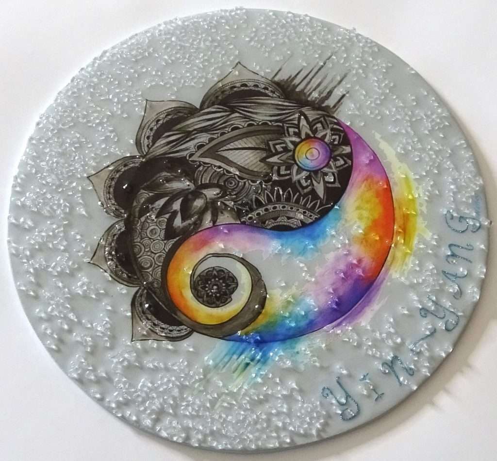 Abstract Yin & Yang - Mandala 12" Epoxy Resin - Welcome to Yoga Canada ...
